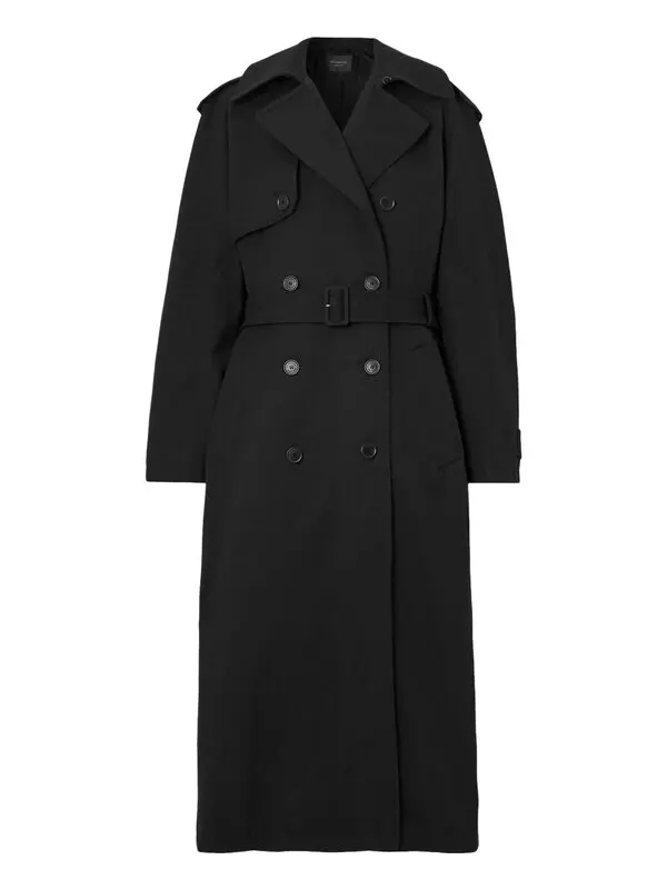 Balenciaga Hourglass Oversized Trench Coat - Black