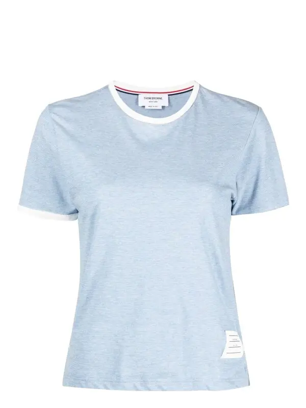 Thom Browne Contrast-trim T-shirt - Blue