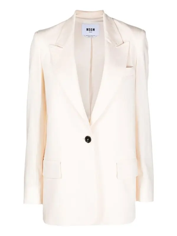 MSGM Single-breasted Blazer - Neutrals