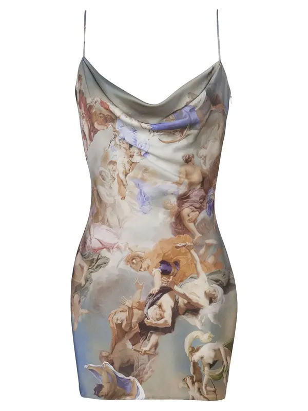 Balmain Sky-print Minidress - Blue