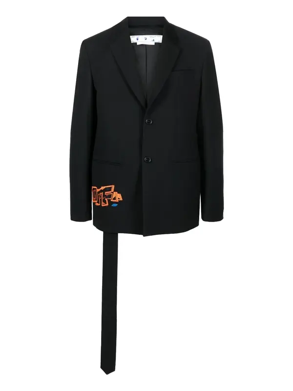 Off-White Graf Coupe Strap Single-breasted Blazer - Black