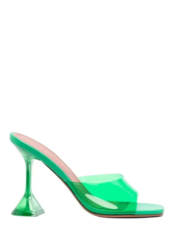 Amina Muaddi 95mm Lupita Glass Sandals - Green