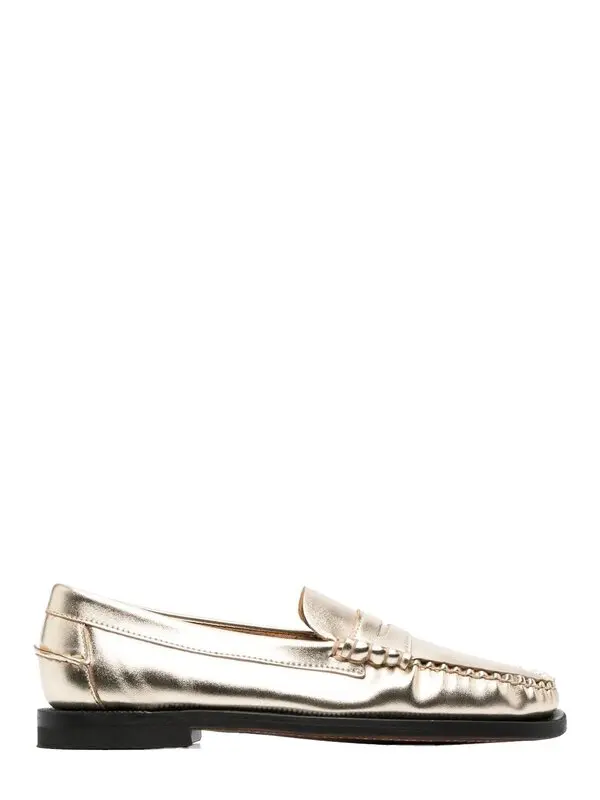 SEBAGO Metallic-finish Round-toe Loafers - Gold