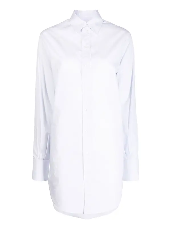 SA SU PHI Oversized Striped Shirt Dress - White