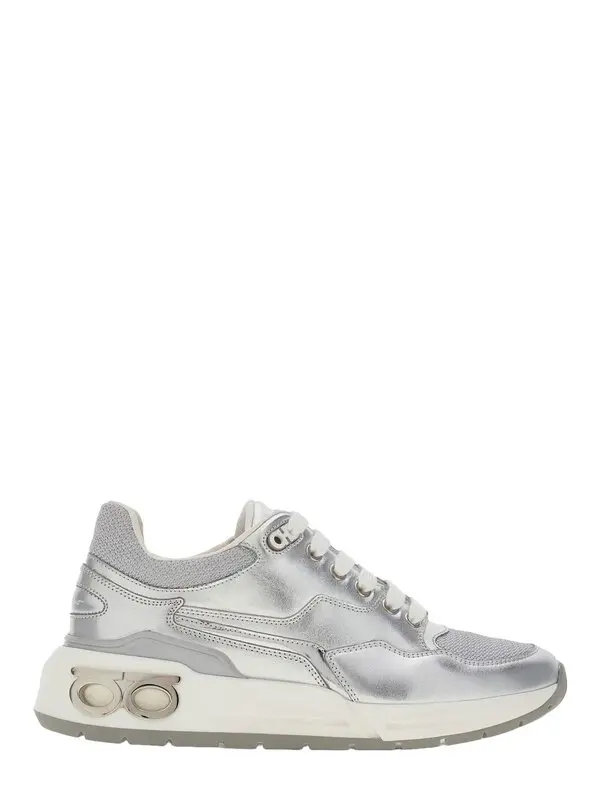 FERRAGAMO Leather Sneakers - Silver