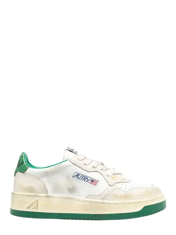 AUTRY Distressed-effect Low-top Sneakers - White