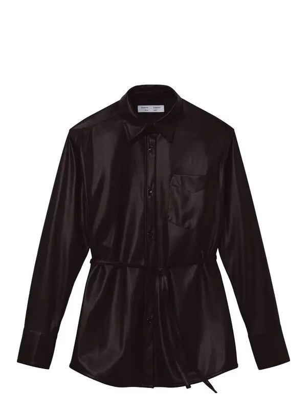 Proenza Schouler White Label Faux-leather Shirt Jacket - Black