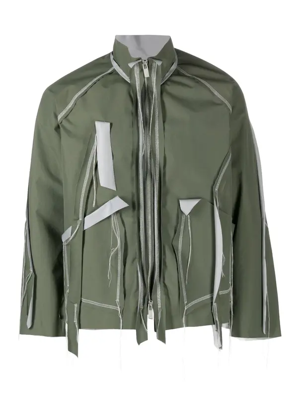 SULVAM Distressed Layered Jacket - Green