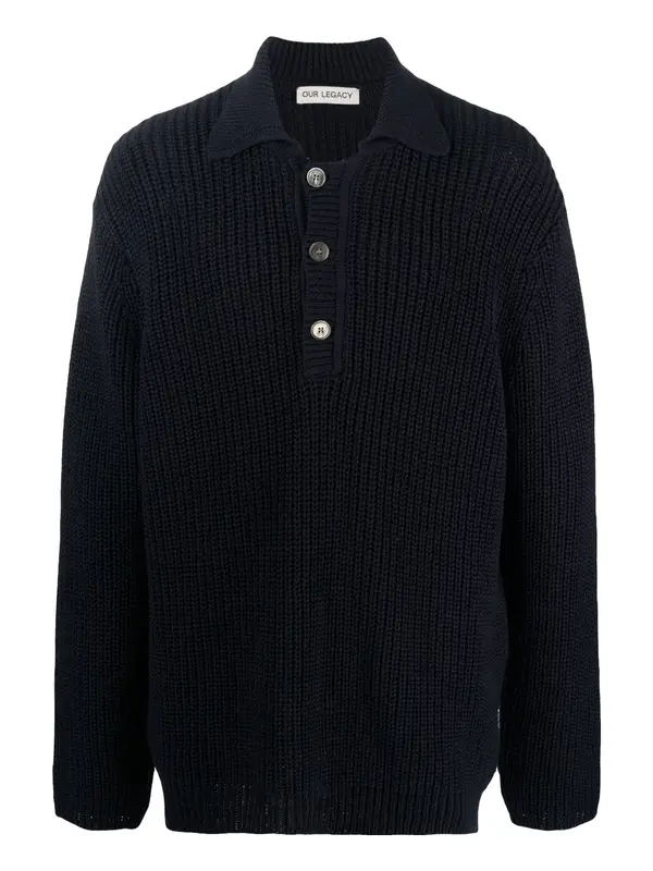 Our Legacy Ribbed-knit Jumper - Blue