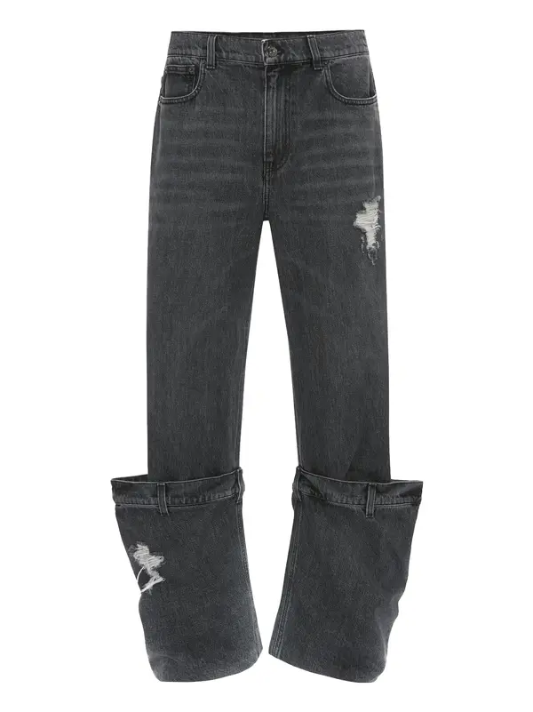 JW Anderson Distressed Bucket Jeans - Grey