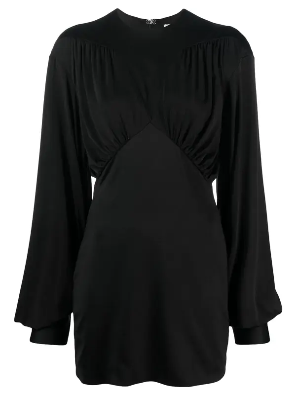 Attico Judy Split-sleeve Minidress - Black