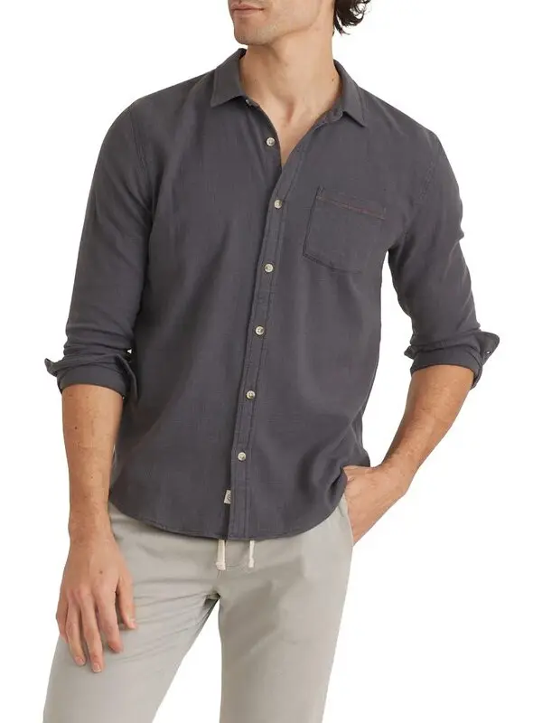 Marine Layer Selvage Stretch Button-up Shirt - India Ink