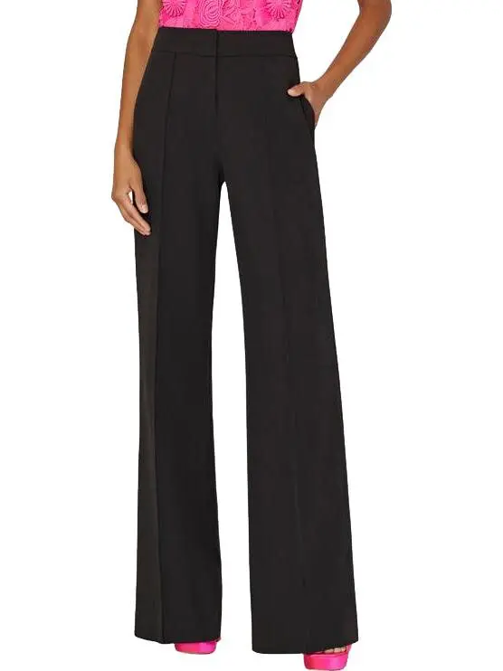 MILLY Nash High-waisted Wide Leg Pants - Black