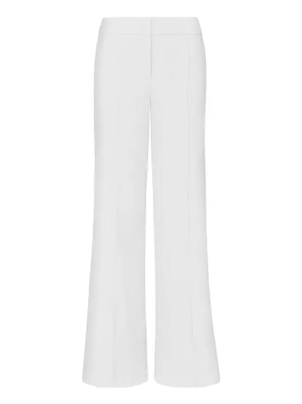 MILLY Nash High-waisted Wide Leg Pants - Ecru