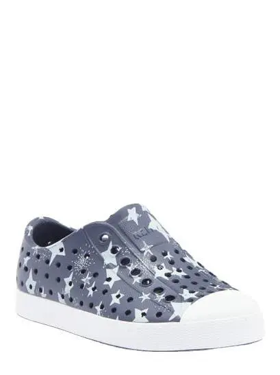 Native Shoes Jefferson Perforated Slip-on - Deep Sea Blue/shell Whte/stars