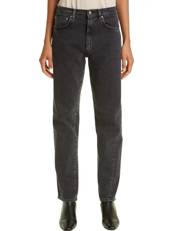 TOTEME Twisted Seam Straight Leg Jeans - Grey Wash