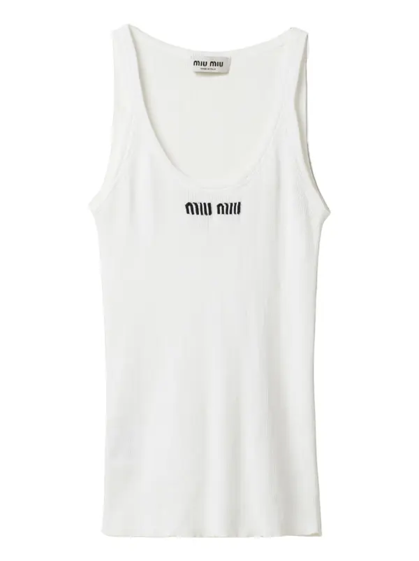 miu miu メッシュタンクトップ ホワイト miu miu メッシュタンクトップ ホワイト MIU MIU ホワイト