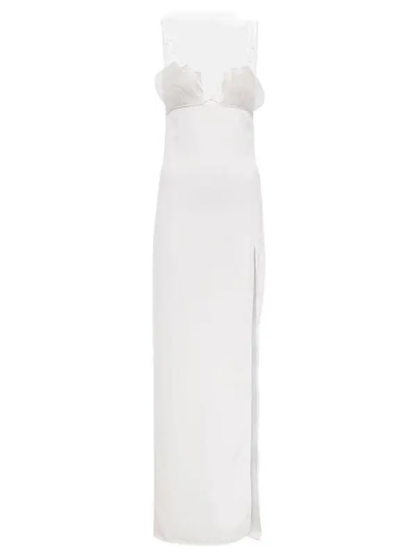 NENSI DOJAKA Bridal Cutout Crêpe Gown - White