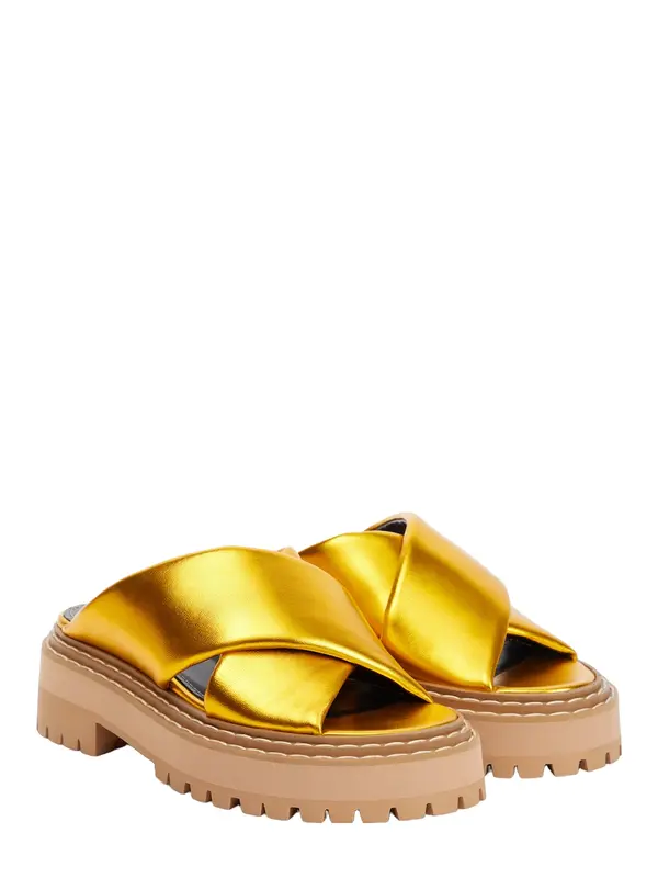 Proenza Schouler Metallic Leather Sandals - Gold