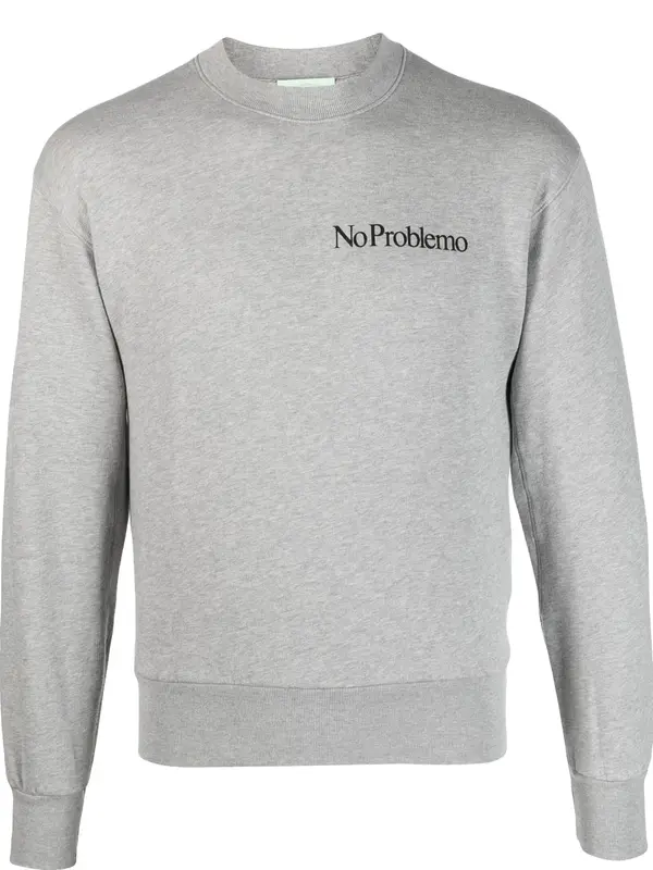 Aries No Problemo Print Sweatshirt - Grey