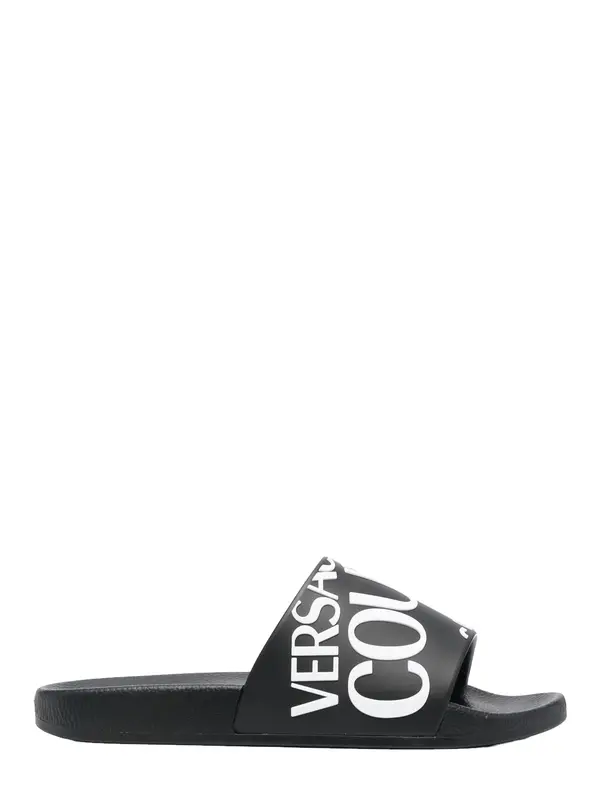 Versace Logo-print Slides - Black