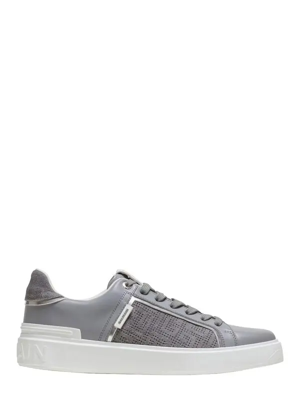 Balmain B-court Leather Sneakers - Grey