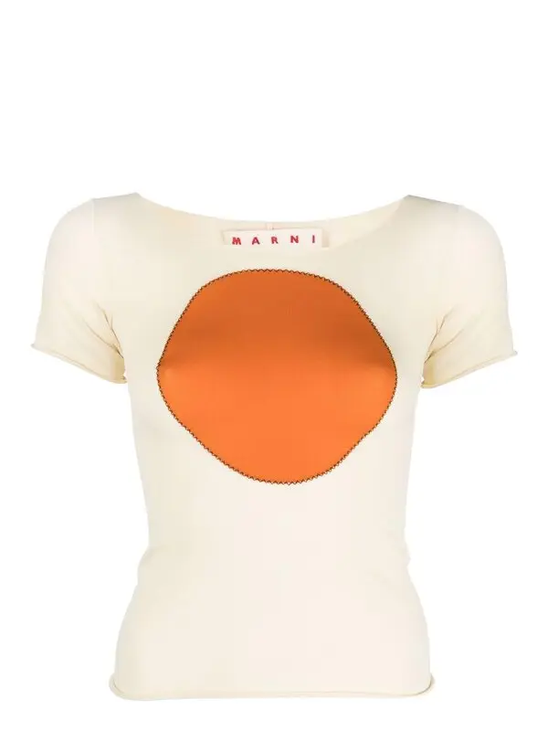 Marni Contrast Patch T-shirt - Neutrals