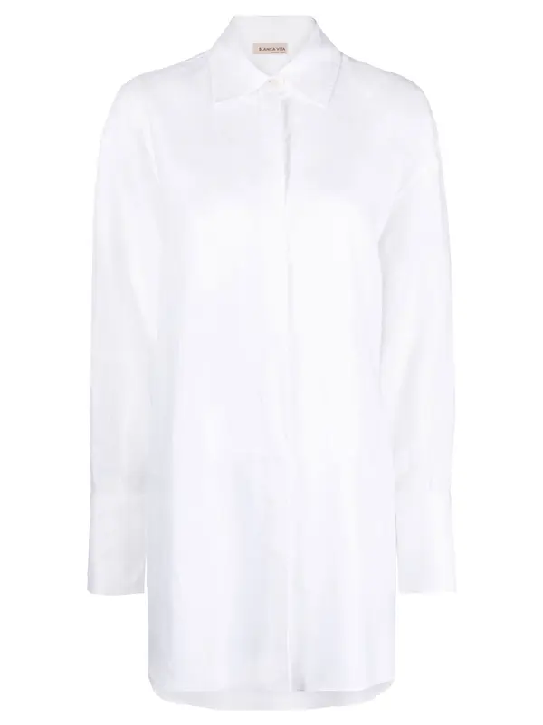 BLANCA VITA Oversized Mini Shirtdress - White