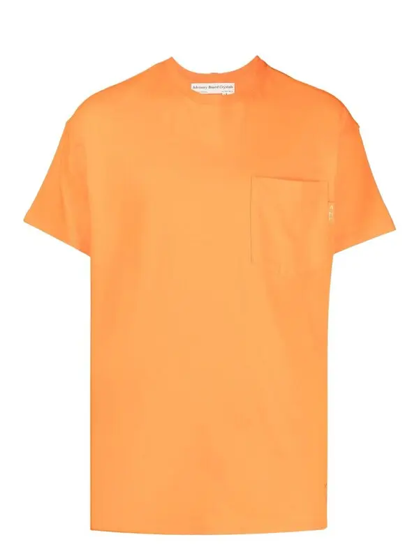 ADVISORY BOARD CRYSTALS Chest-pocket Cotton T-shirt - Orange