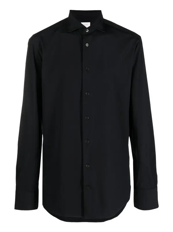 TRAIANO MILANO Cutaway Collar Dress Shirt - Black