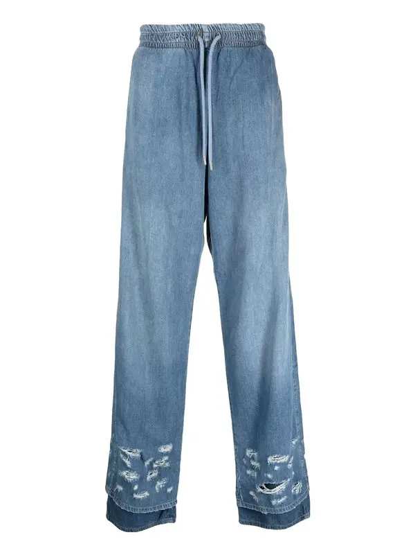 DIESEL® Distressed-effect Wide-leg Jeans - Blue