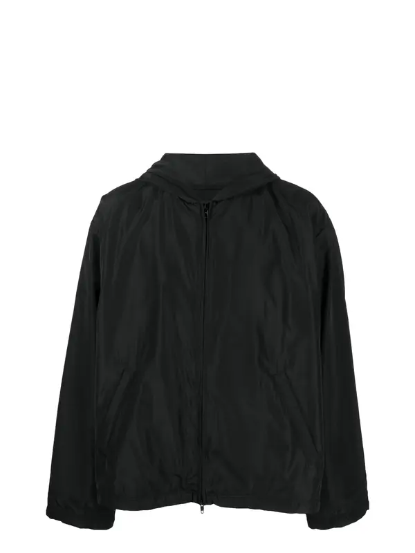 Balenciaga Logo-print Hooded Windbreaker - Black