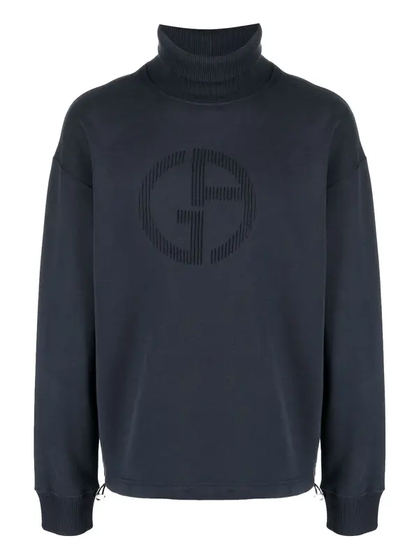 Giorgio Armani Virgin Wool Roll Neck Jumper - Blue