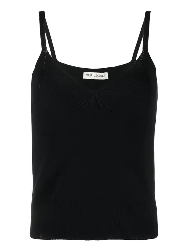 Our Legacy Ribbed-knit Singlet Top - Black