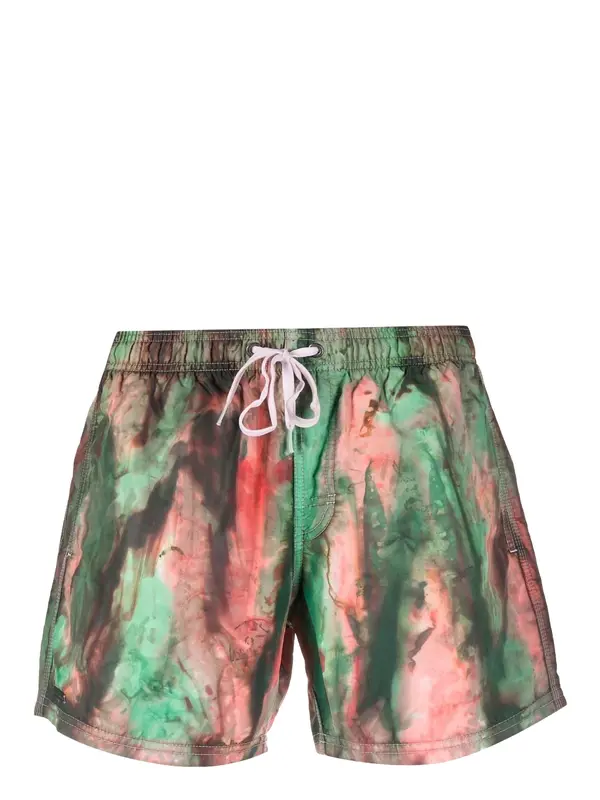 Sundek Tie-dye Swim Shorts - Green