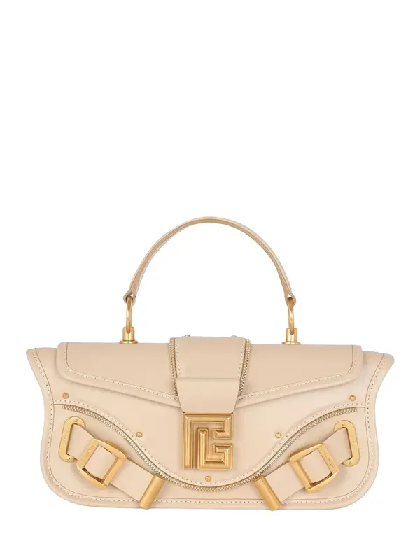Balmain Blaze Leather Tote - Neutrals