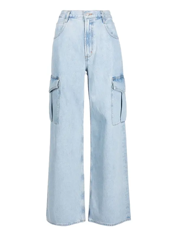 AGOLDE Wide-leg Stonewashed Jeans - Blue