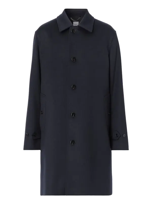 Burberry Cashmere Button-up Coat - Blue