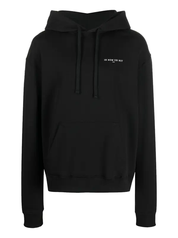 IH NOM UH NIT Graphic-print Cotton Hoodie - Black