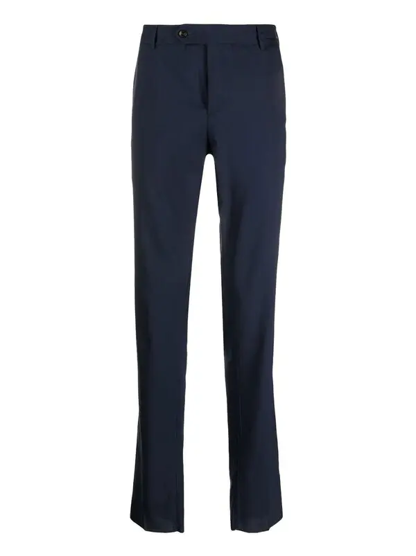 PT TORINO Straight-leg Virgin-wool Trousers - Blue