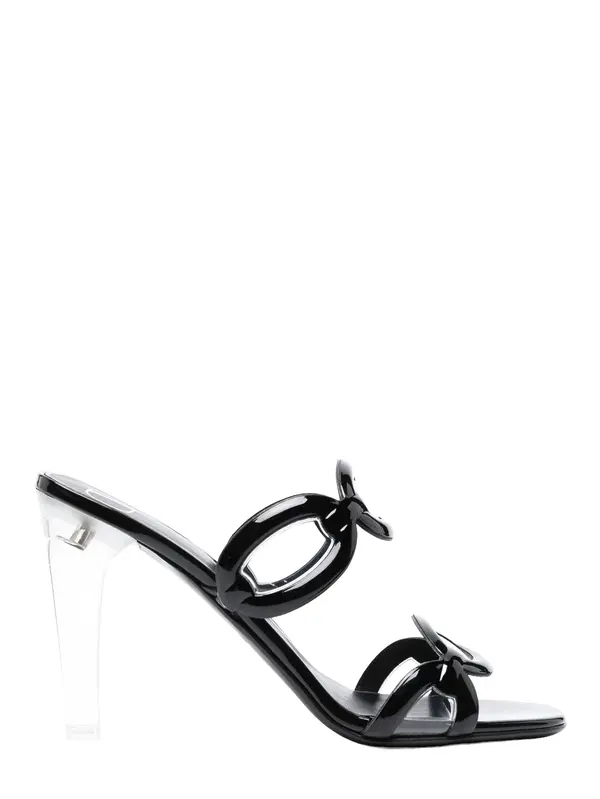 Valentino Garavani Chain Transparent-heel Sandals - Black