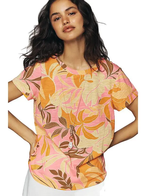 Sanctuary Printed Cotton-rayon T-shirt - Frangipani