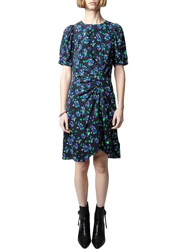 Zadig&Voltaire Rixe Bianca Silk Floral Print Dress - Noir