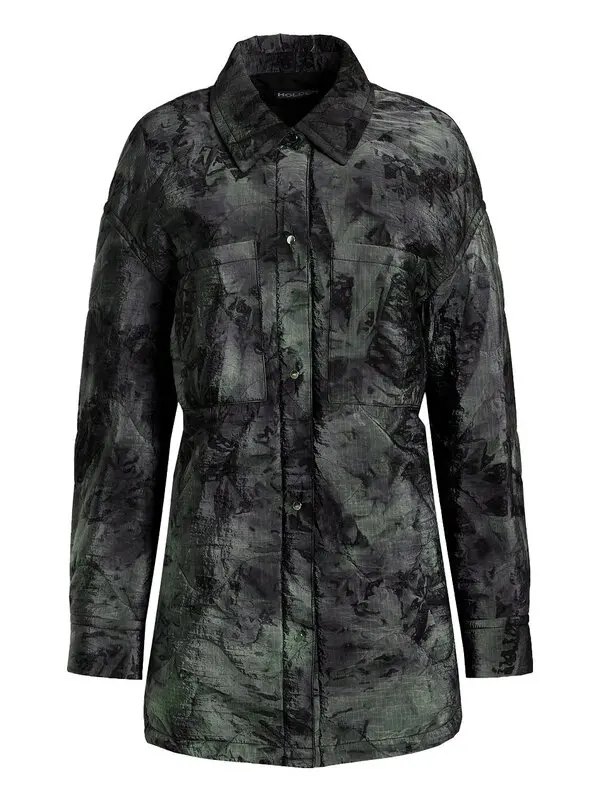 HOLDEN Oversized Printed Quilted Shell Jacket - Anthracite