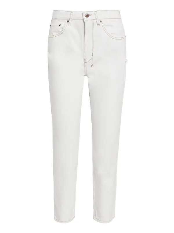 Ksubi Embroidered Slim-leg Mid-rise Jeans - White