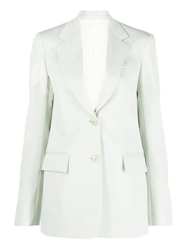 LANVIN Single-breasted Virgin Wool Blazer - Green