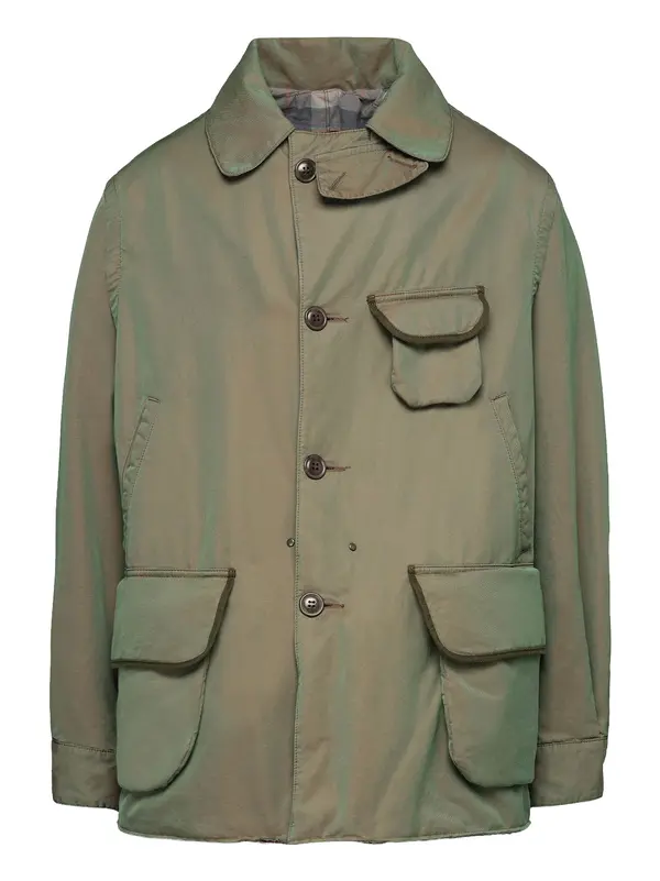 MAISON MARGIELA Distressed Cotton Shirt Jacket - Green
