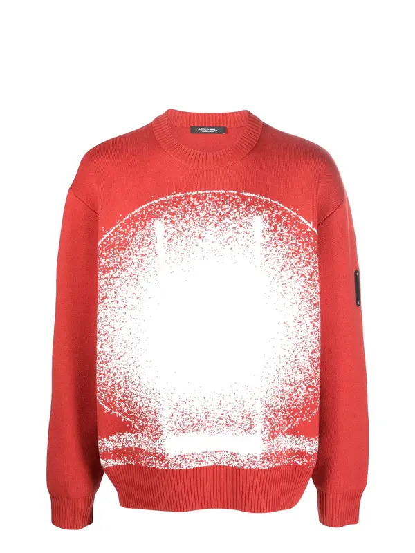 A-COLD-WALL* Exposure-print Knitted Crew Neck Sweatshirt - Orange
