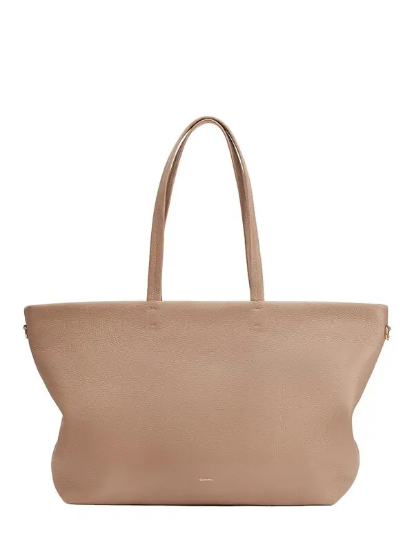 Cuyana Leather Zipper Tote Bag - Cappuccino