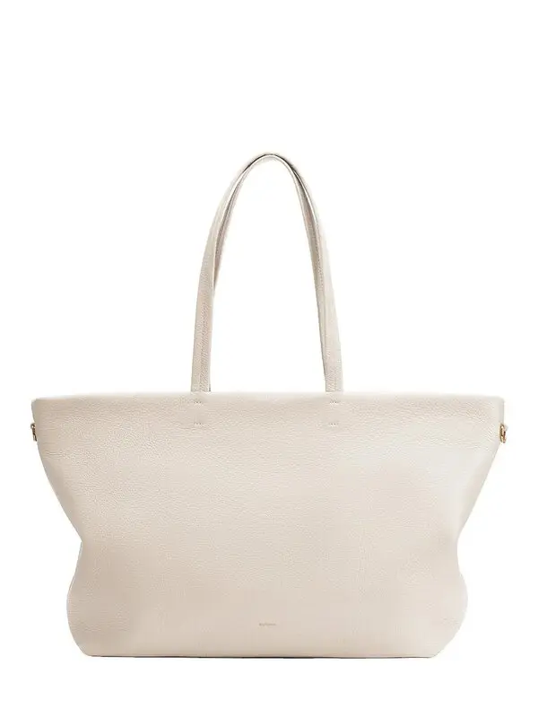 Cuyana Leather Zipper Tote Bag - Ecru